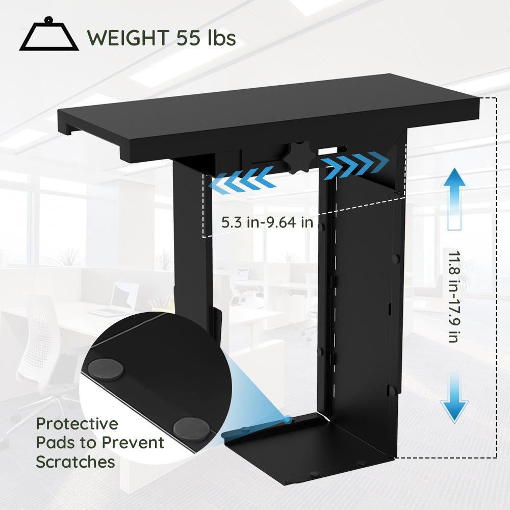 CPU Under Desk Mount Bracket - Computer Tower Wall and Under Counter Holder