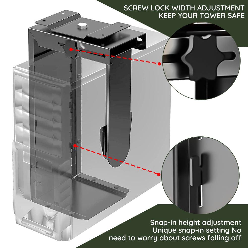 CPU Under Desk Mount Bracket - Computer Tower Wall and Under Counter Holder