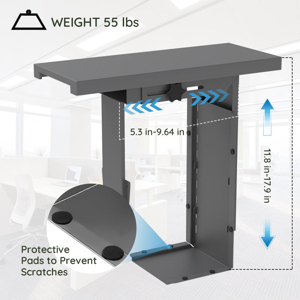 CPU Under Desk Mount Bracket - Computer Tower Wall and Under Counter Holder